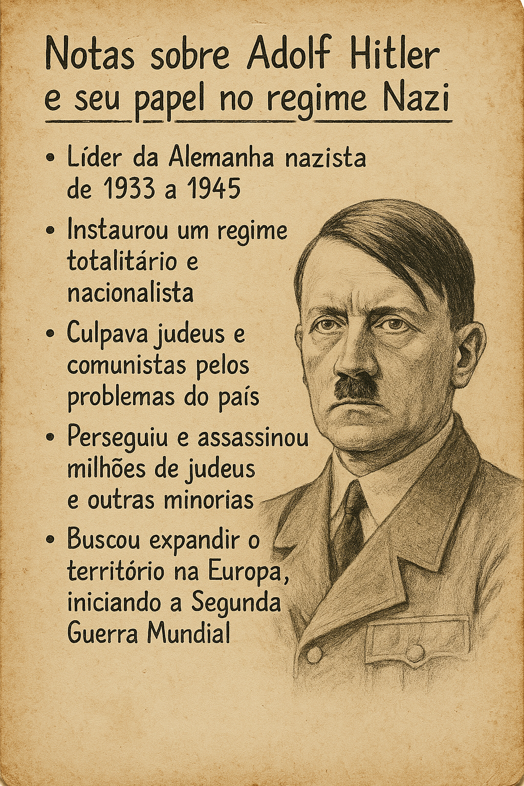 Notas sobre Adolf Hitler e seu papel no regime Nazi | Ecos do Passado ...